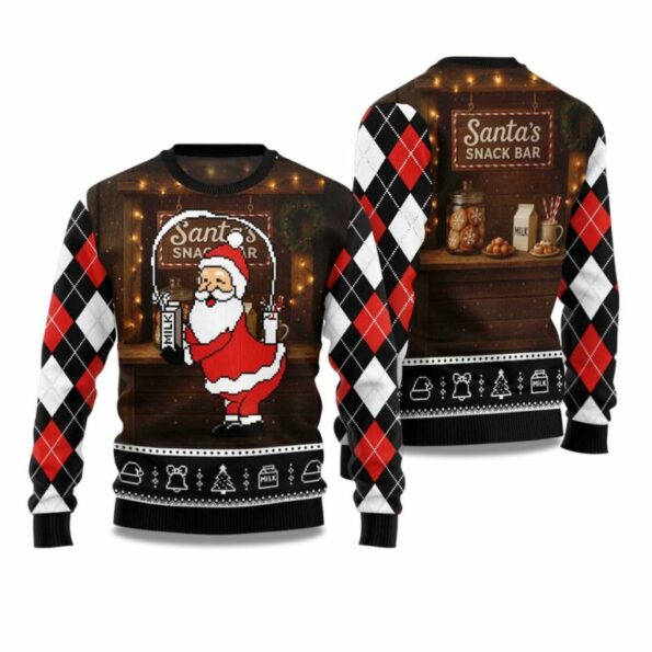 2025 Santa?s Snack Bar Ugly Christmas Sweater – Curvy Glams