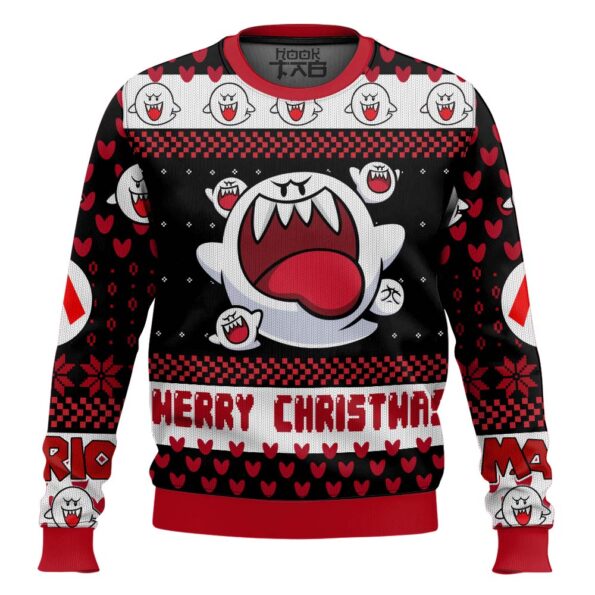 Boo Mario Bros Ugly Christmas Sweater - Curvy Glams