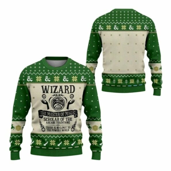 2025 Christmas DnD Wizard The Master Of Magic Ugly Sweater – Curvy Glams