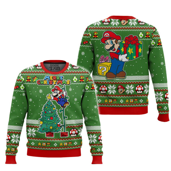 Merry Xmas Super Mario Ugly Christmas Sweater - Curvy Glams