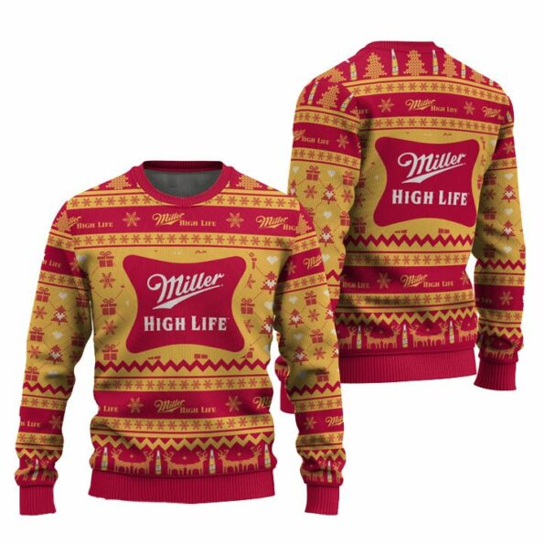 Miller High Life Snowing Christmas Ugly Sweater - Curvy Glams