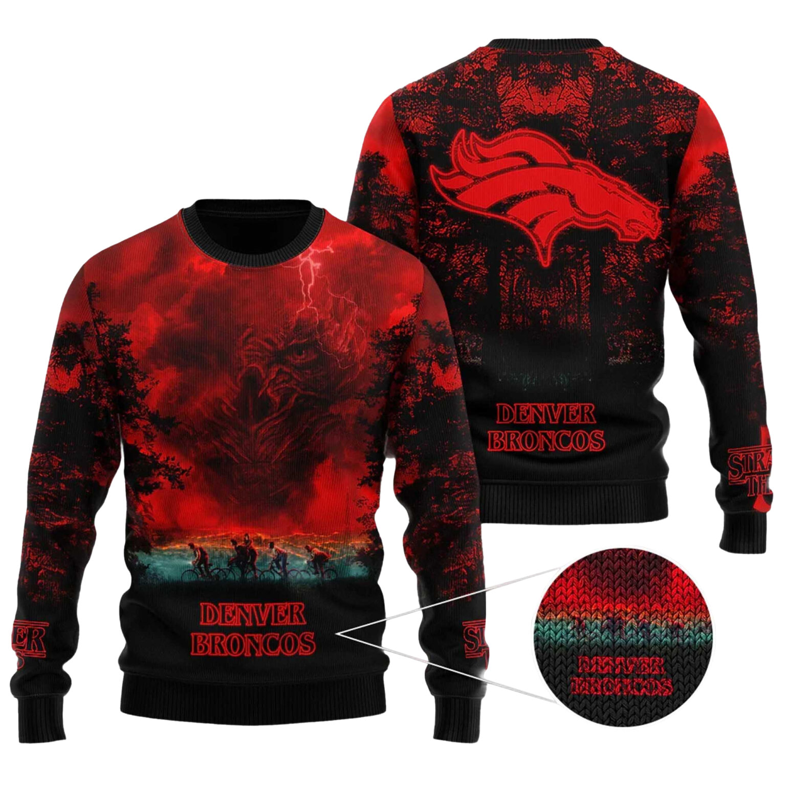 2025 Denver Broncos Stranger Things Ugly Sweater – Curvy Glams