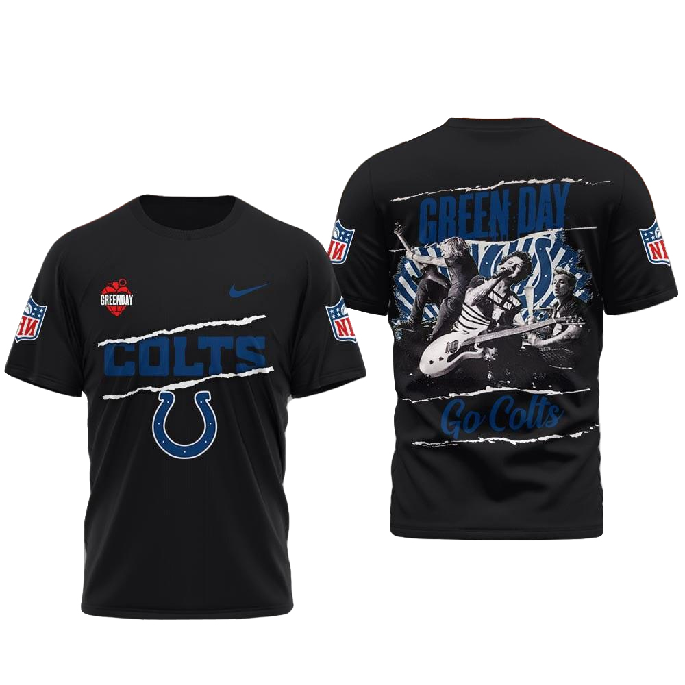 Indianapolis Colts Green Day Rock Crossove T-Shirt - Curvy Glams