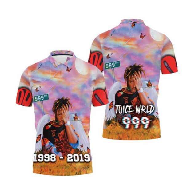 Juice Wrld 999 Ave Butterfly On Juice World Paradise Polo Shirt – Curvy ...