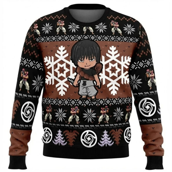 Jujutsu Kaisen Chibi Toji Fushiguro Ugly Christmas Sweater – Curvy Glams