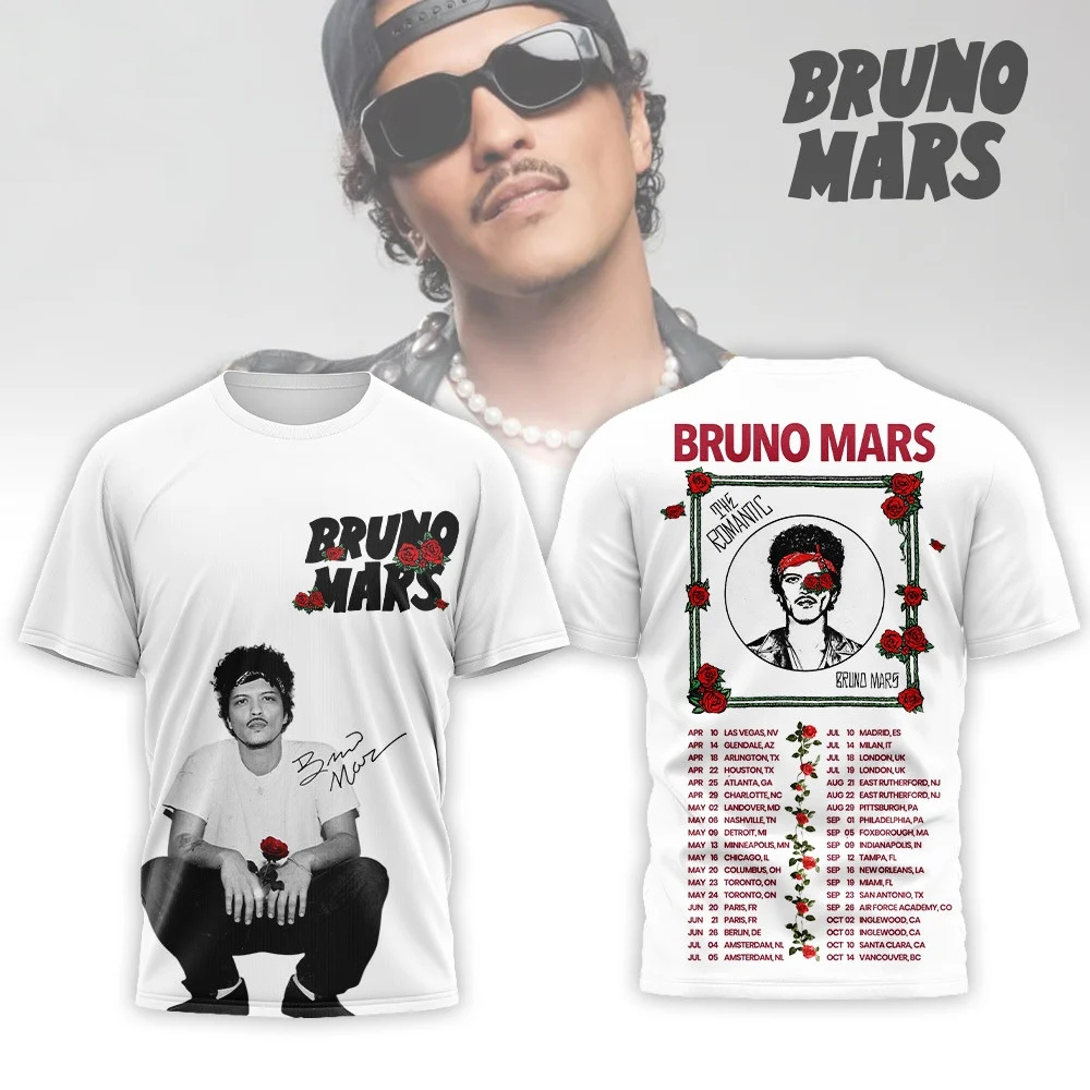Bruno Mars The Romantic Tour 2026 Concert T-Shirt - Curvy Glams