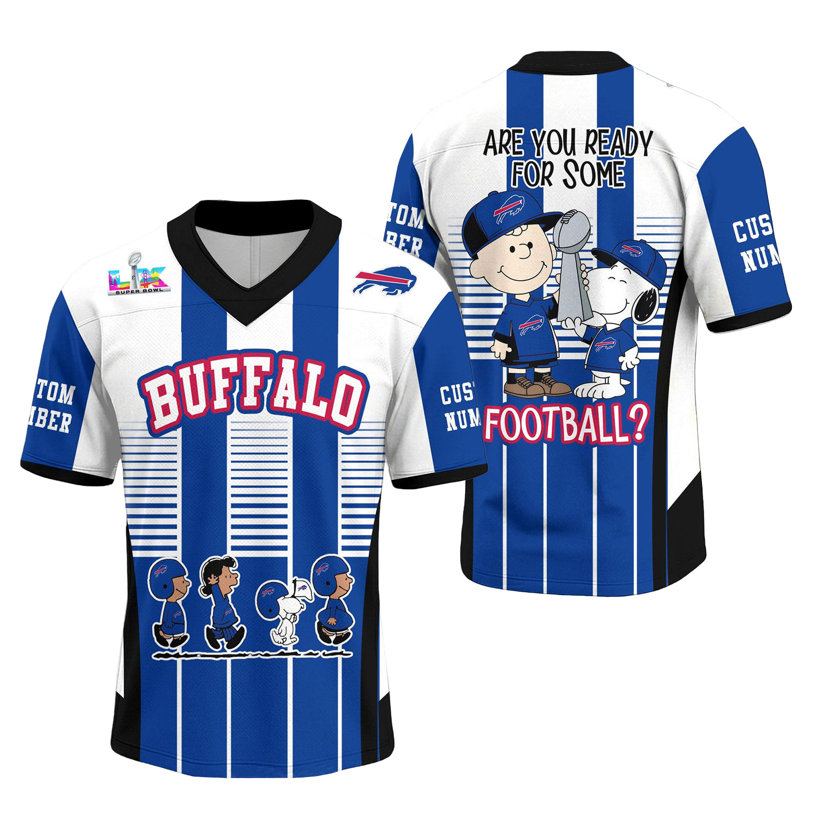 Custom Name and Number Buffalo Bills Super Bowl x Peanut Are You Ready ...