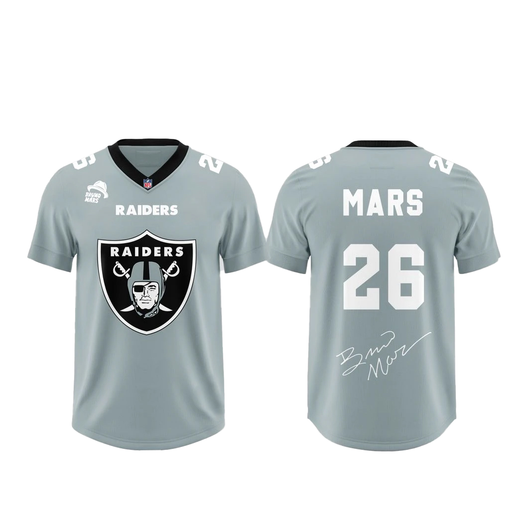 Las Vegas Raiders x Bruno Mars The Romantic Tour 2026 Football Jersey ...