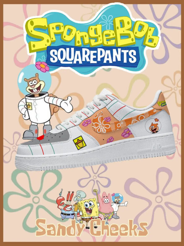 Spongebob Sandy Cheeks Air Force 1 Shoes Sneakers – Curvy Glams